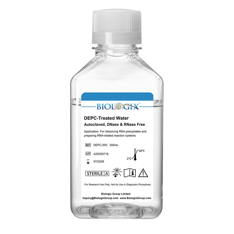 Biologix® DEPC-Treated Water (DNase, RNase free), Sterile, 500mL/ Bottle, 10 Bottles/Case