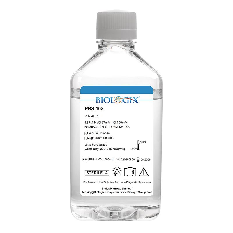 Biologix® PBS Buffer ( 10X ), pH7.4, Sterile, 1000mL/ Bottle, 6 Bottles ...