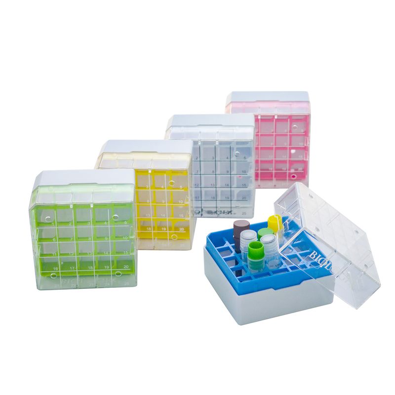 Biologix® PC Cryogenic Boxes 25- Well, Assorted Colors, 5/Pack, 30/Case