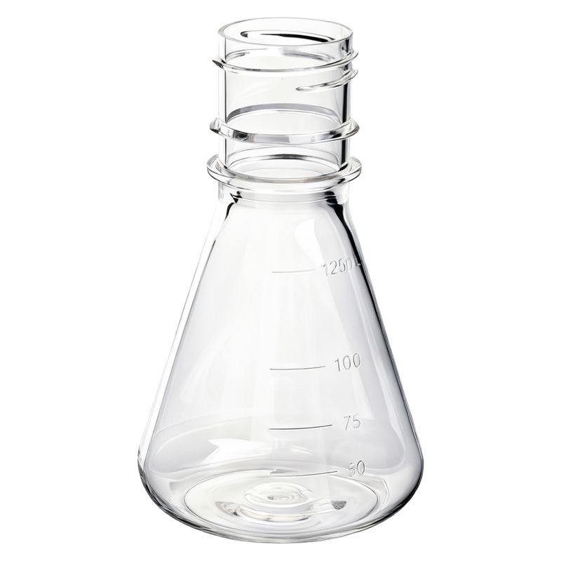 Biologix® 125ml Bacterial Culture Erlenmeyer Flasks， PC material, flat ...