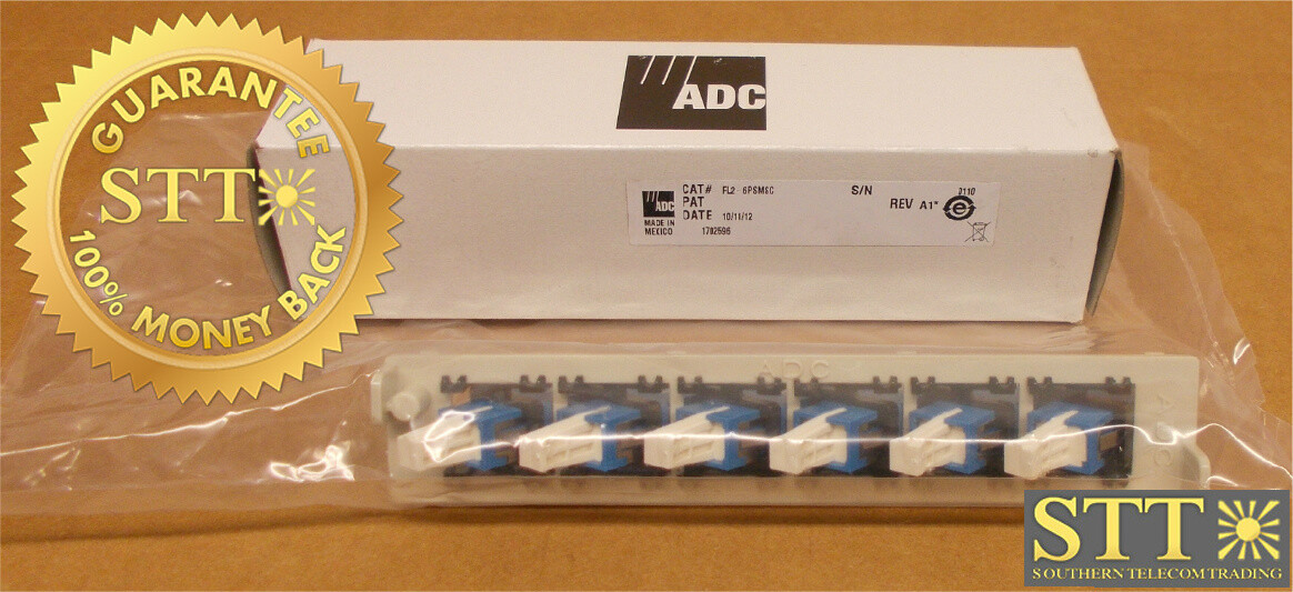 FL2-6PSMSC ADC FIBER OPTIC ADAPTER 6 PACK SINGLE MODE SC SIMPLEX NEW - 90 DAY WARRANTY