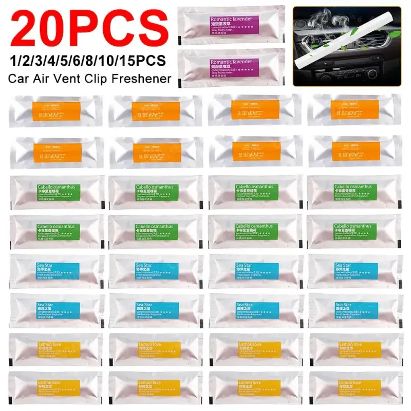 Car Air Vent Clip Freshener Perfume Osmanthus Aroma Sticks Lemon Car ...