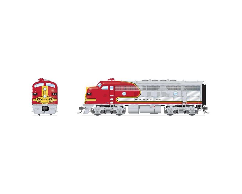 Broadway HO EMD F3A Locomotive, ATSF 26C, Warbonnet Scheme, 1960's