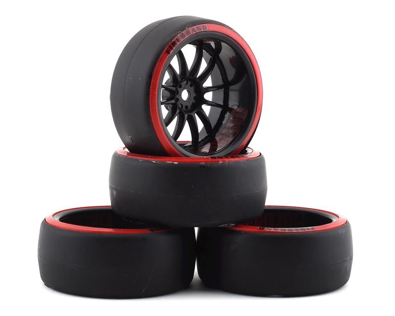 Firebrand RC Char D29R Pre-Mounted 2-Piece Slick Drift Tires (4) (Black ...