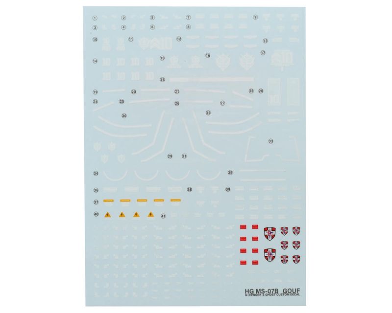 G-Rework HG MS-07B Gouf Gundam Waterslide Decal Sheet