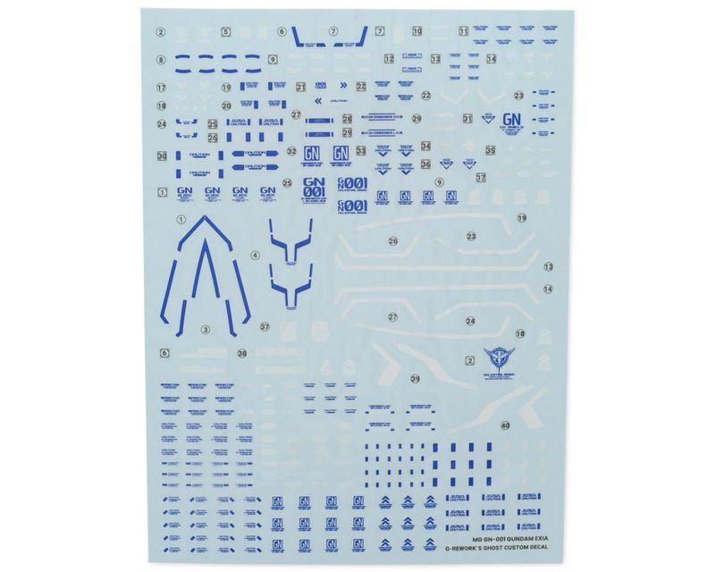 G-Rework MG GN-001 Exia Gundam Waterslide Decal Sheet