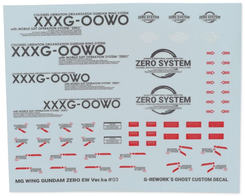 G-Rework MG Wing Zero EW Ver. Ka Gundam Waterslide Decal Sheets (3)