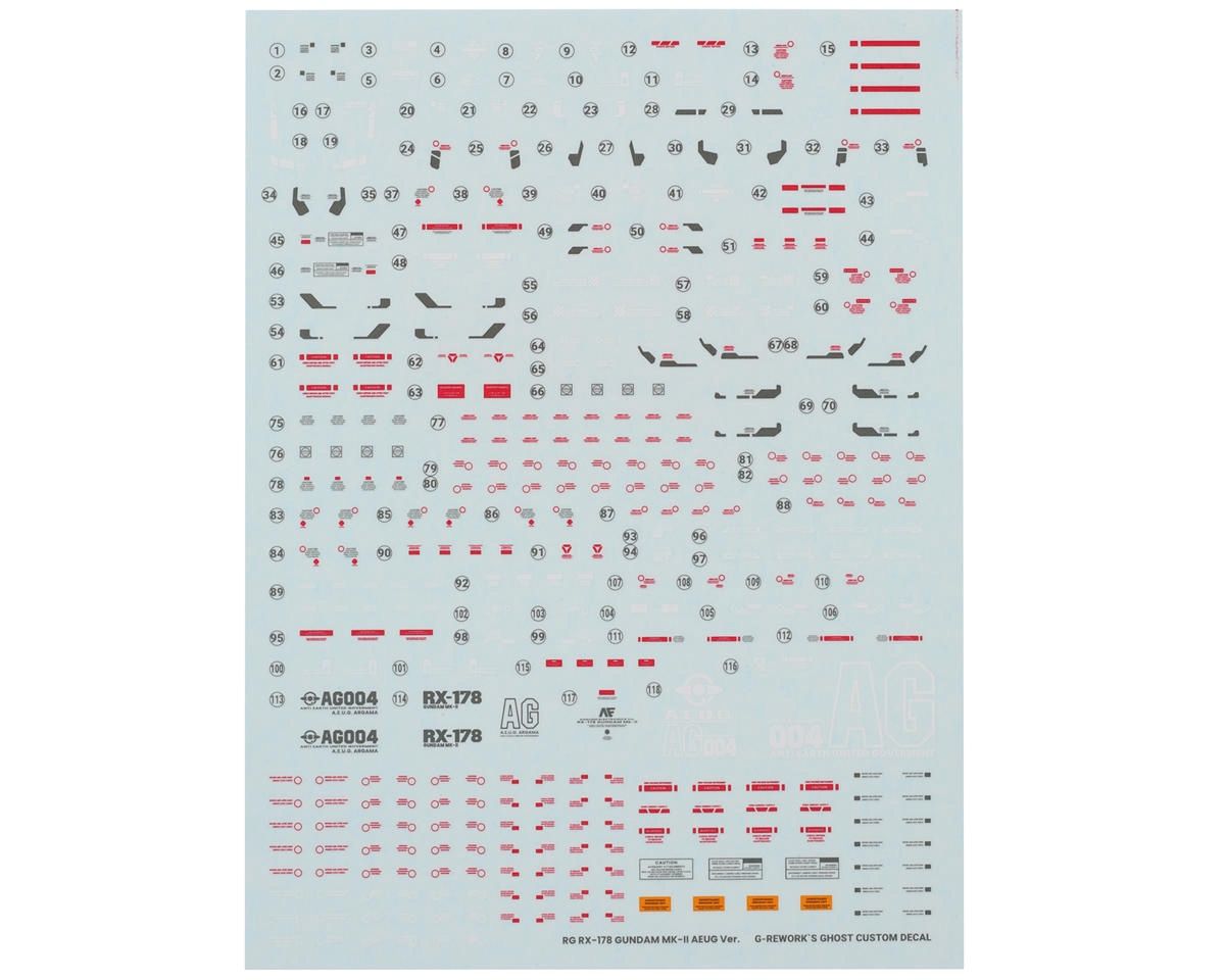 G-Rework RG RX-178 Mk-II Gundam Waterslide Decal Sheet