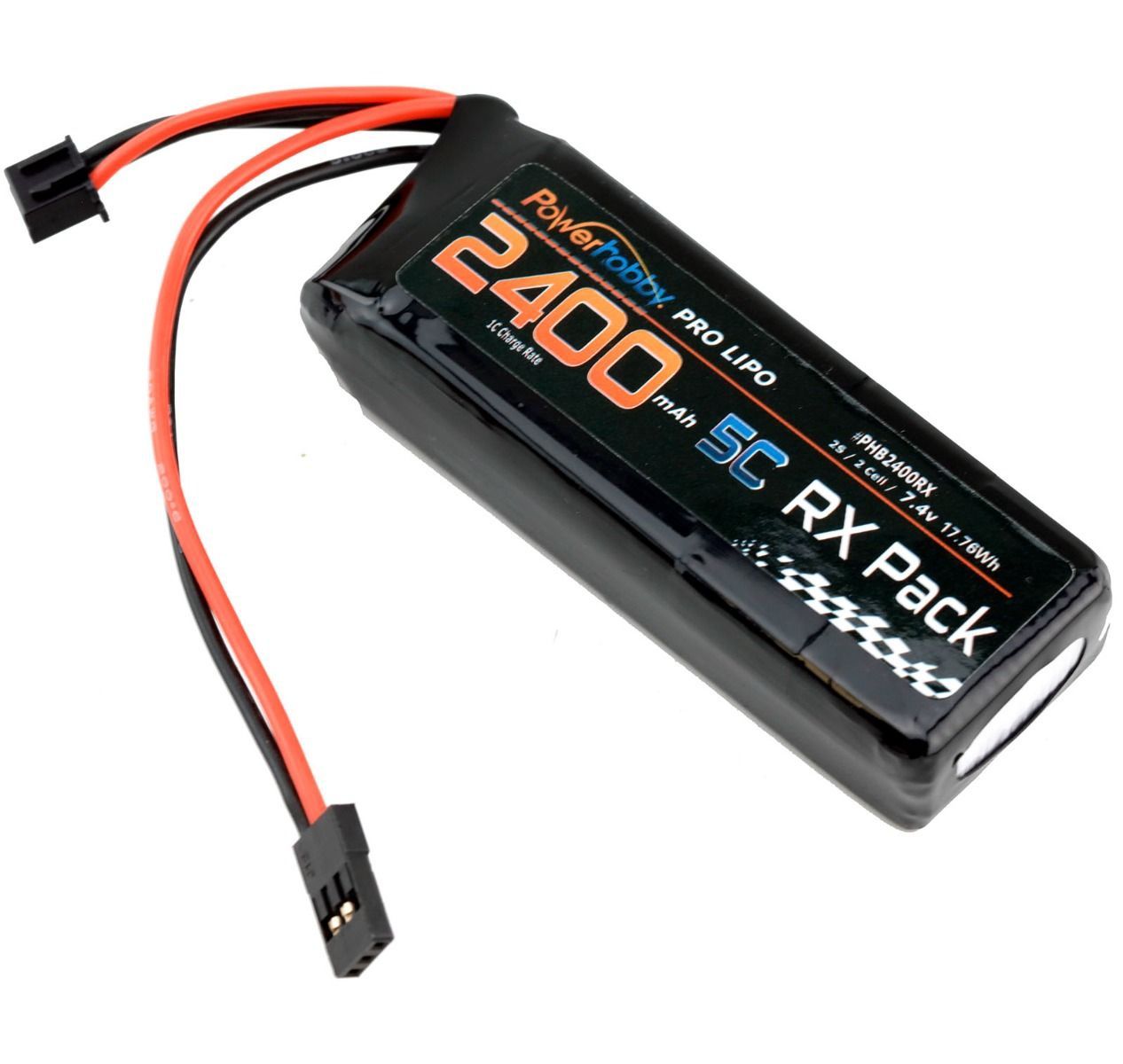 Power Hobby 2S 7.4V 2400mAh 5C RX Receiver Lipo Hump Battery Pack