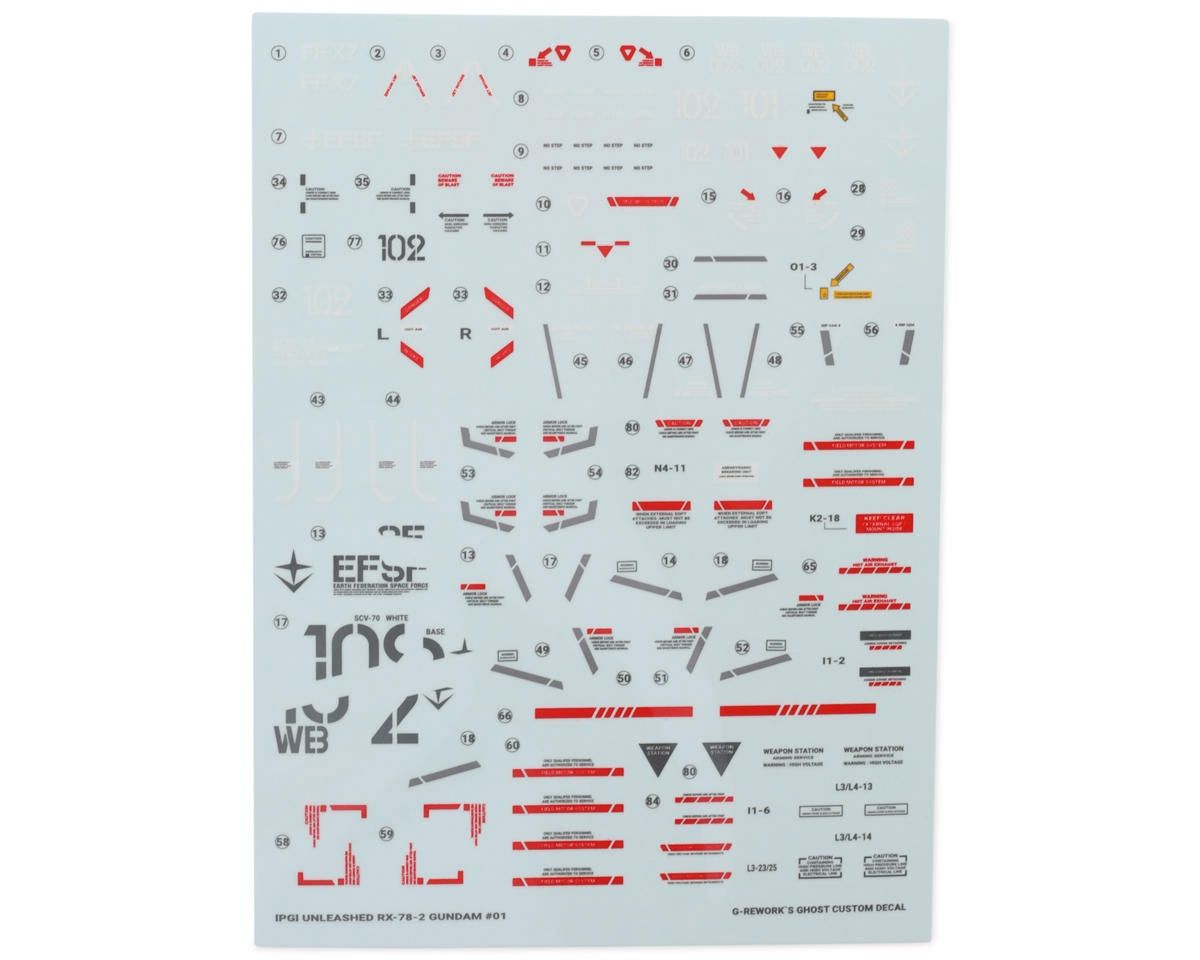 G-Rework PG Unleashed RX-78-2 Gundam Waterslide Decal Sheets (3)
