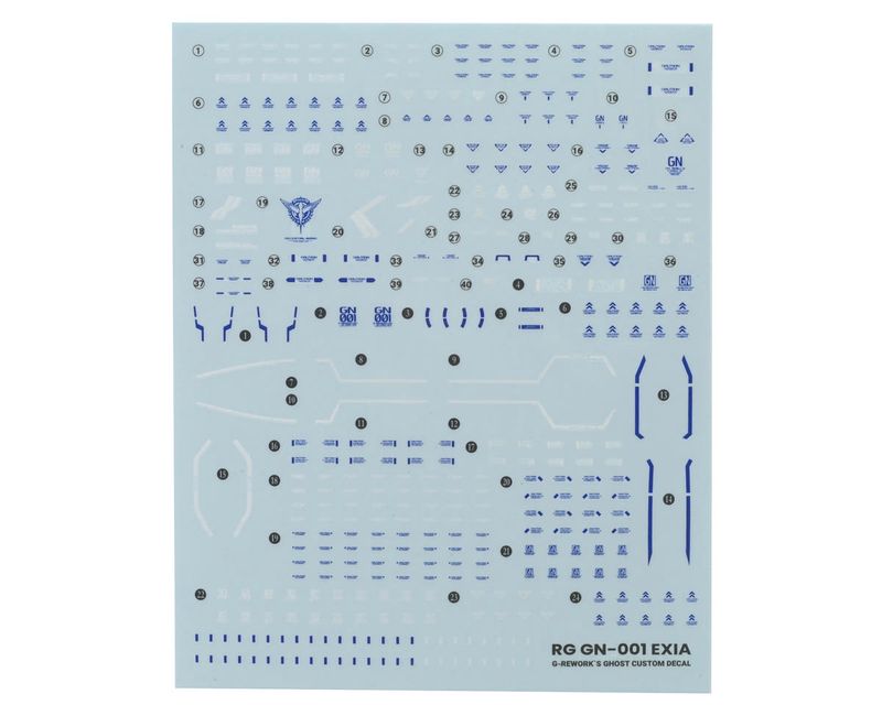 GUNPRIMER G-Rework RG 1/144 Gundam Exia Waterslide Decal Sheet