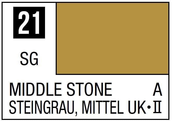 Gunze Mr. Color 21 - Middle Stone (Semi-Gloss/Aircraft) - 10ml