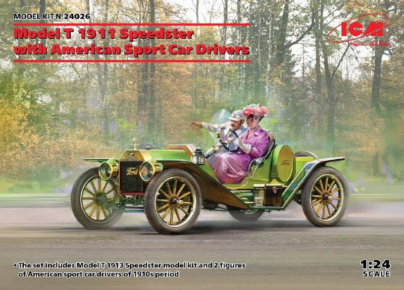 ICM 1/24 Model T 1913 Speedster with American Sport Car Drivers