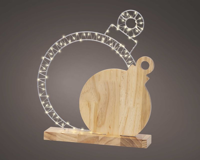 WOODEN & MIRCO LED BAUBLE FRAME DÉCOR