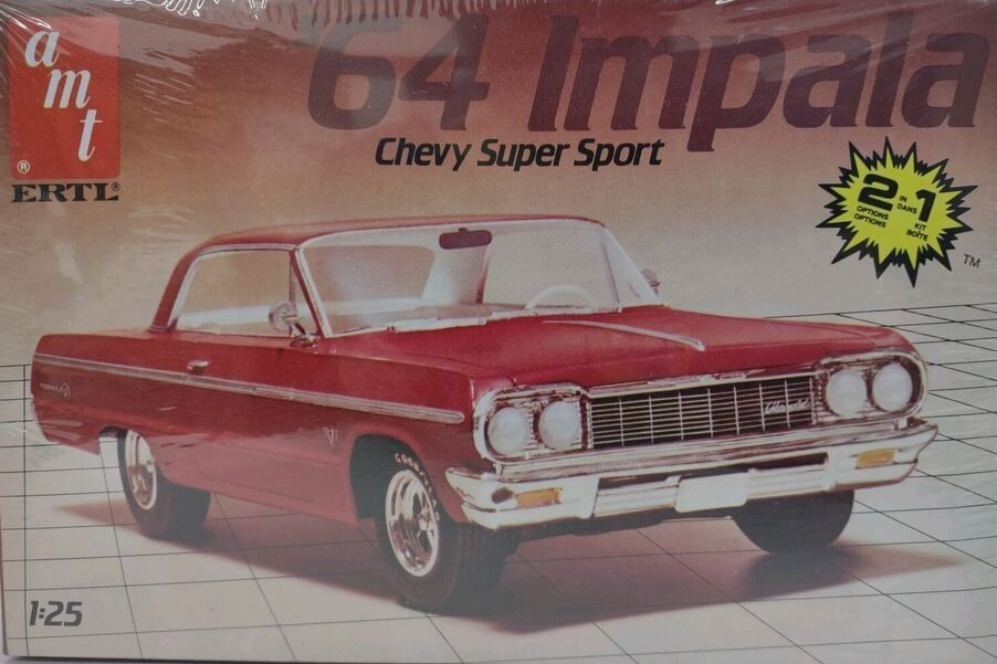 AMT Ertl 1/25 Scale '64 Chevy Impala SS 2'n1 Plastic Model Kit #6564