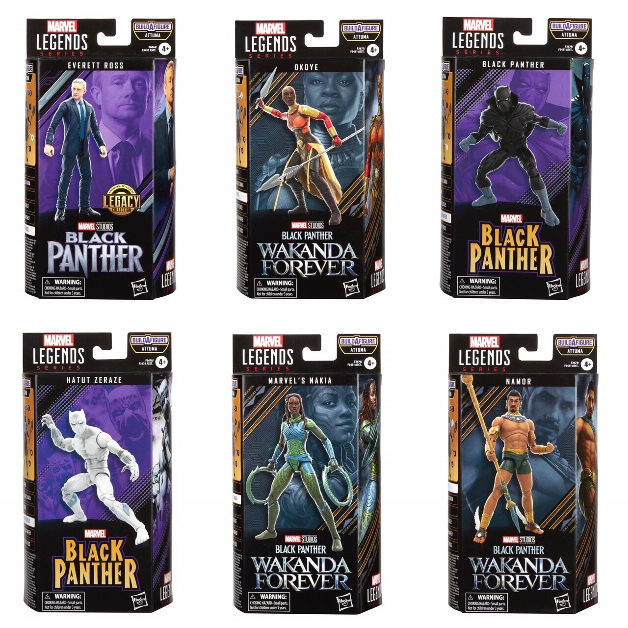 Marvel Legends 6" Black Panther 2 Wave - Set of 6 (Attuma BAF)