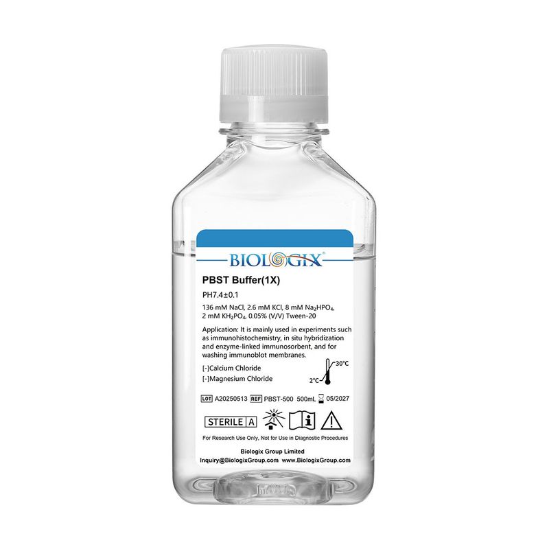 Biologix® PBST Buffer ( 1X ), pH7.4, Sterile, Low Endotoxin, 500mL ...