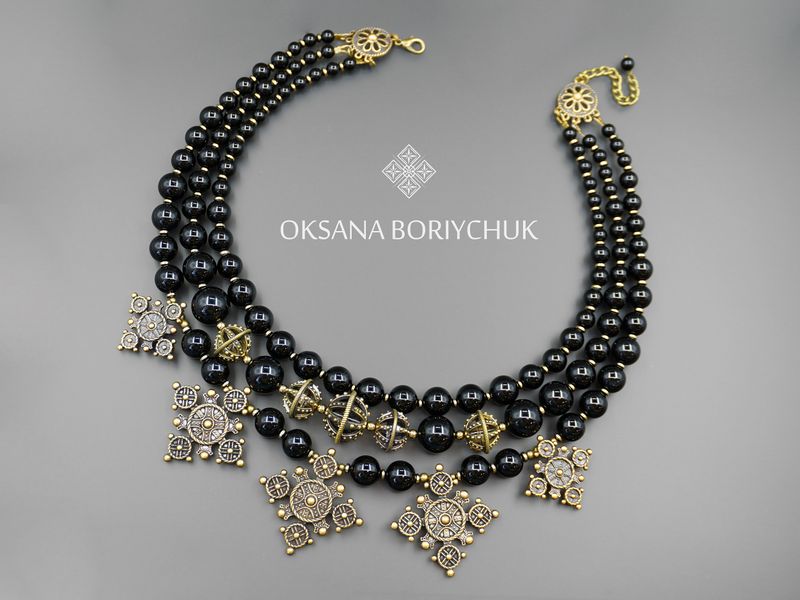 Намисто Зоряна княгиня купити авторські етно прикраси