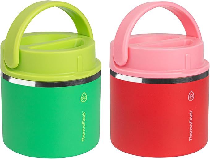 ThermoFlask 20 oz Double Wall Insulated Food Jar, 2-Pack, Raspberry ...