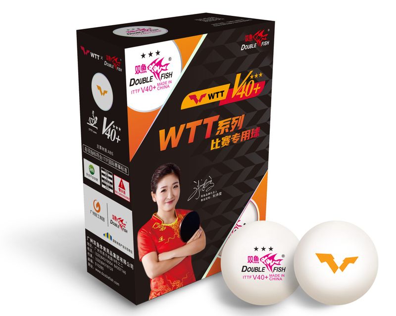 Double Fish 3 Star V40+ WTT Balls (Box of 6)