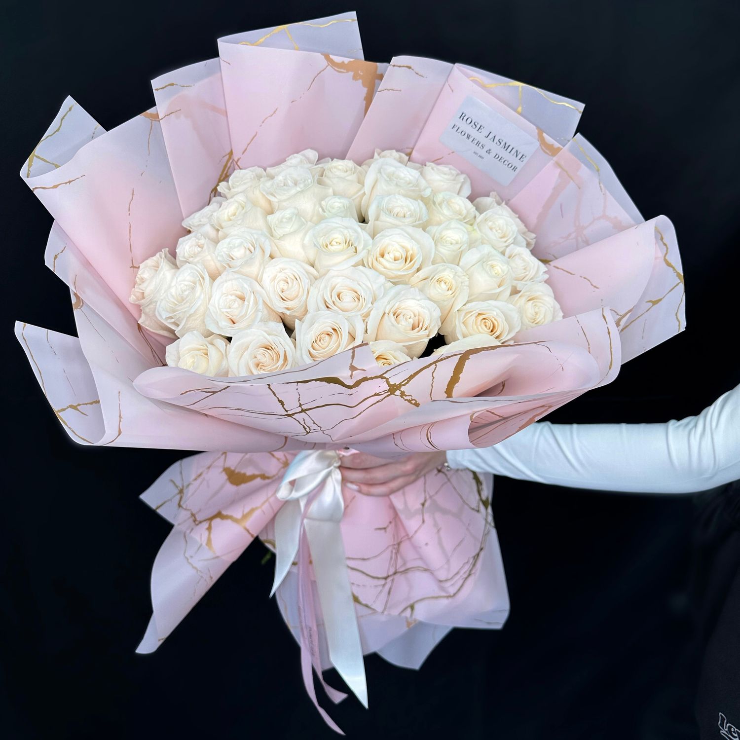 European Wrapped Rose Bouquet (3-Dozen, Long-Stem) – Rose Jasmine ...