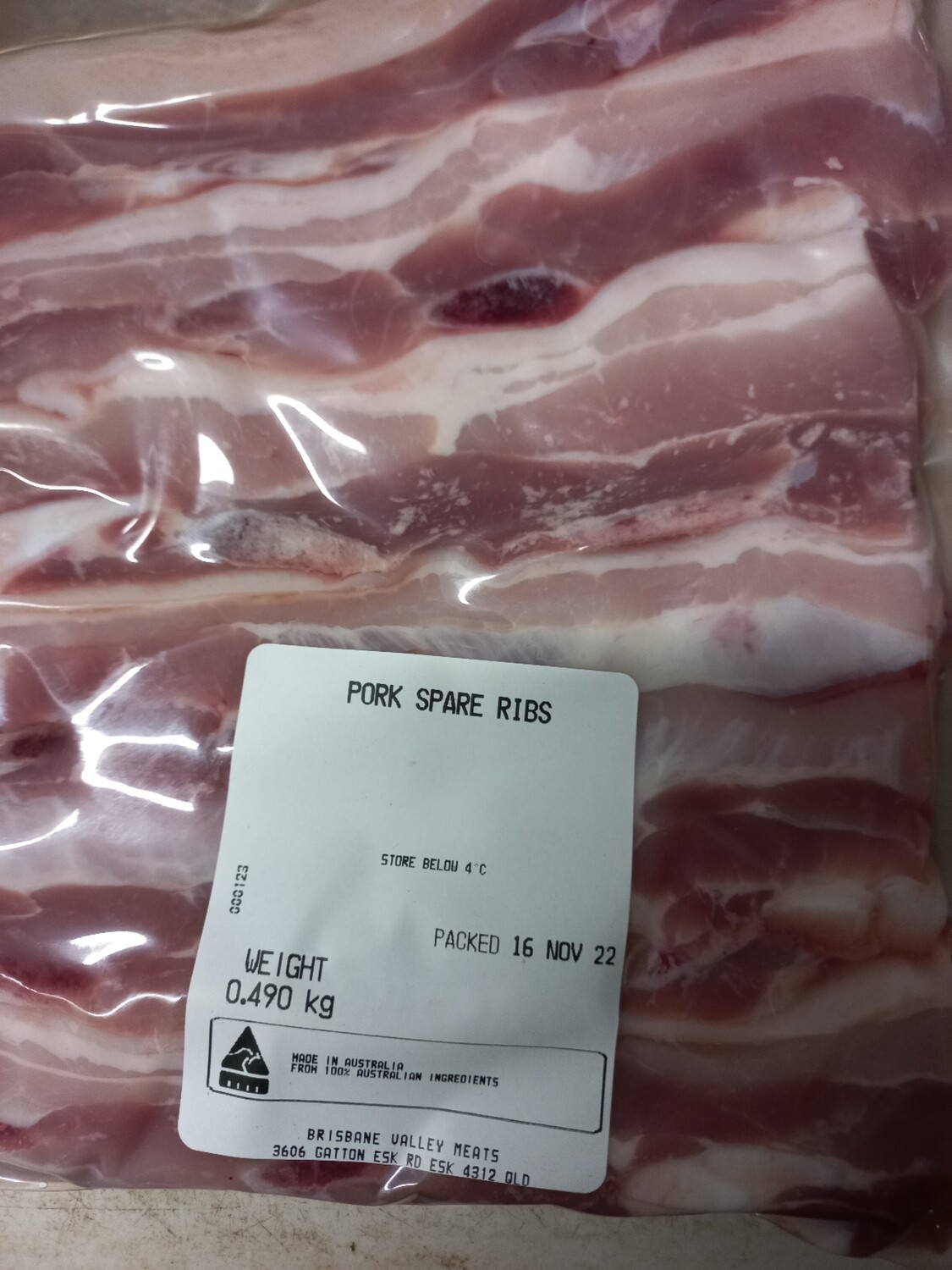 Free range pork spare Ribs 1kg