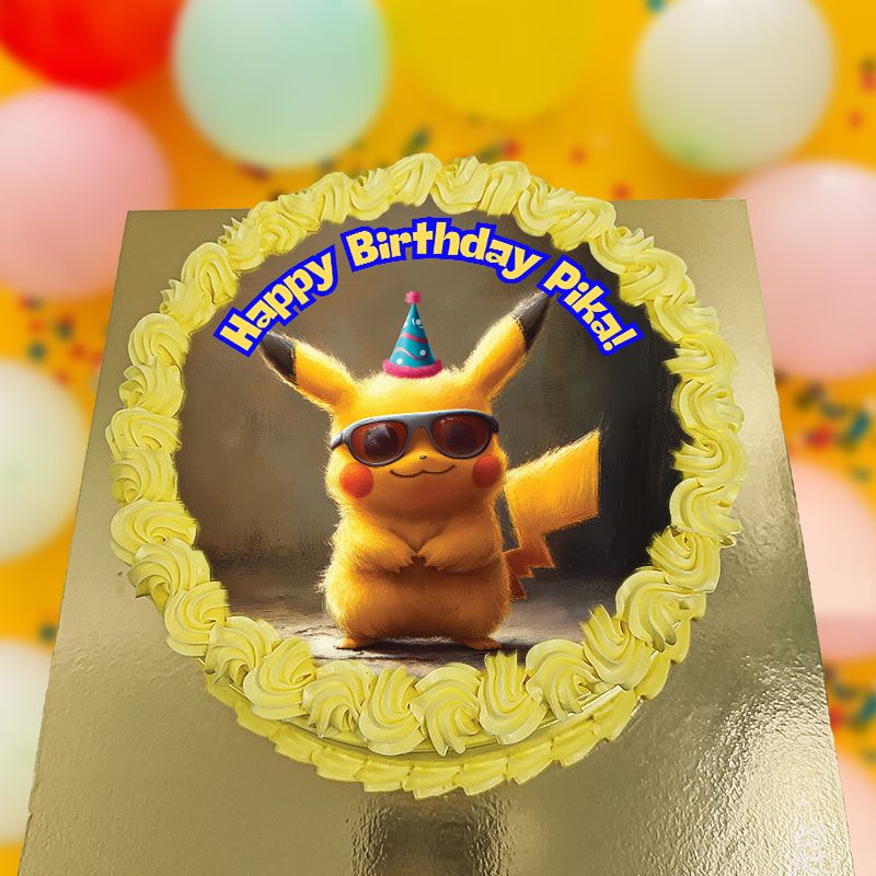Cool Pikachu - Edible Image Cake | Kids Birthday Singapore