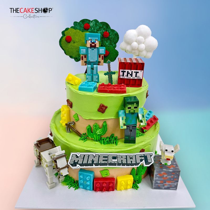 Party Minecraft TNT 2-Tier Cake - Ultimate Gamer Theme | Singapore