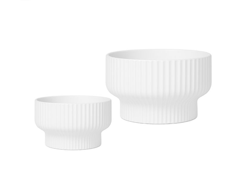 WHITE CERAMIC KRYSTAL COMPOTE PLANTER