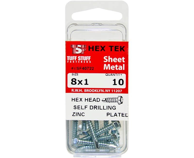 SELF DRILL HEX TEK SCREWS 8 X 1 - 10 PER PKG