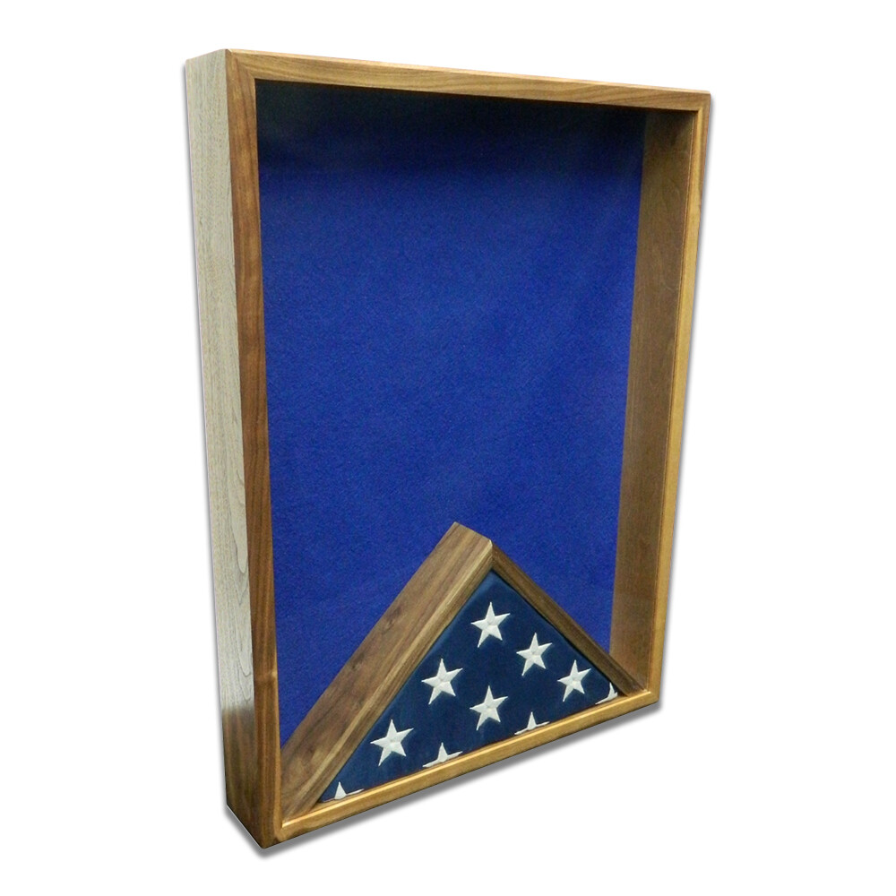 Walnut 18" x 24" Vertical Flag Display Shadow Box