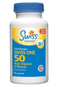 SWISS NATURALS SWISS ONE 50 MULTI VITAMIN & MINERAL 72 CAPS