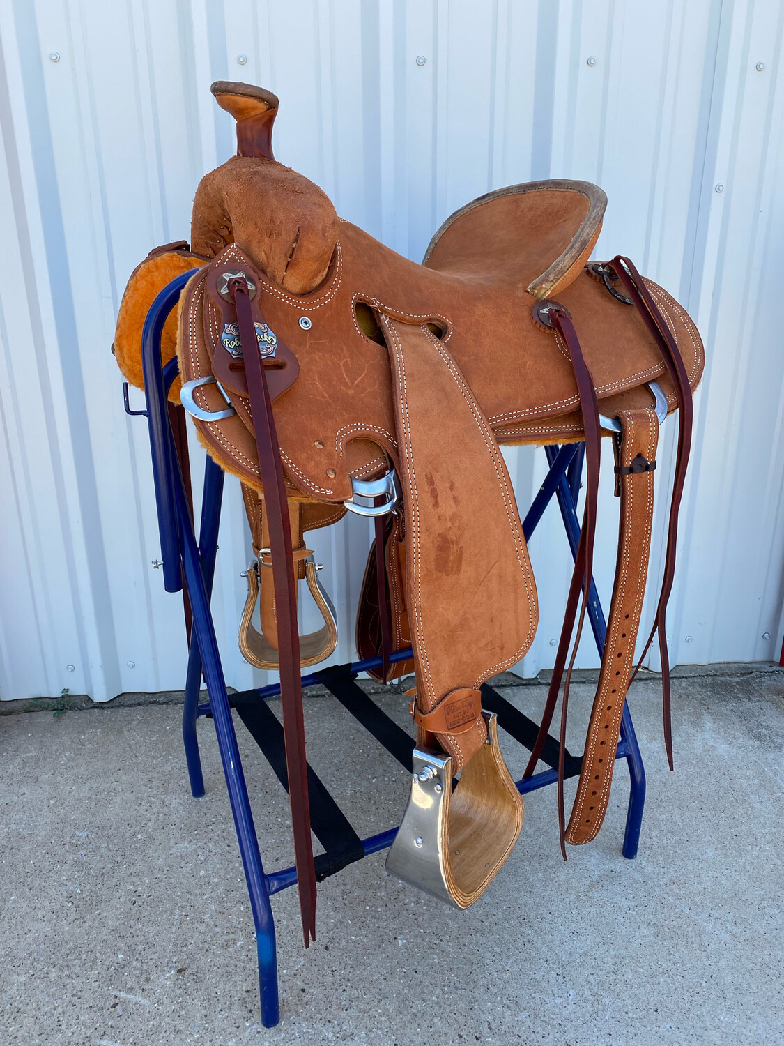 Robert Teskey Roping Saddle with a 15- inch Hard seat