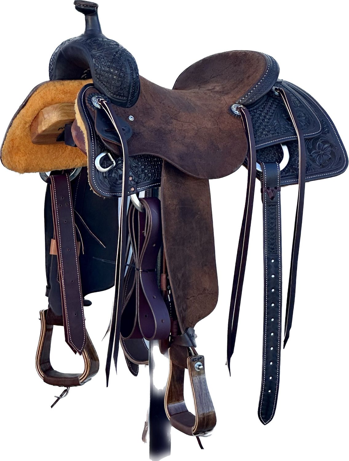 Robert Teskey Elite Cow Horse Saddle with a 16- inch Rough Out Seat in ...