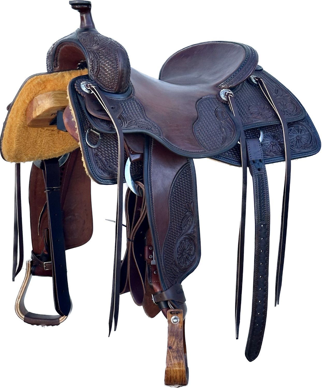 Robert Teskey Elite Cow Horse Saddle with a 16 1/2- inch Slick Out Seat ...