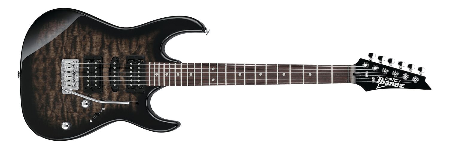 Ibanez GIO GRX70QA Transparent Black Burst