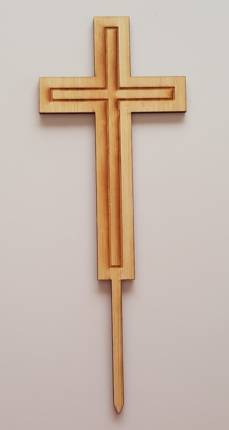 Straight Cross With Engraving - Light Timber