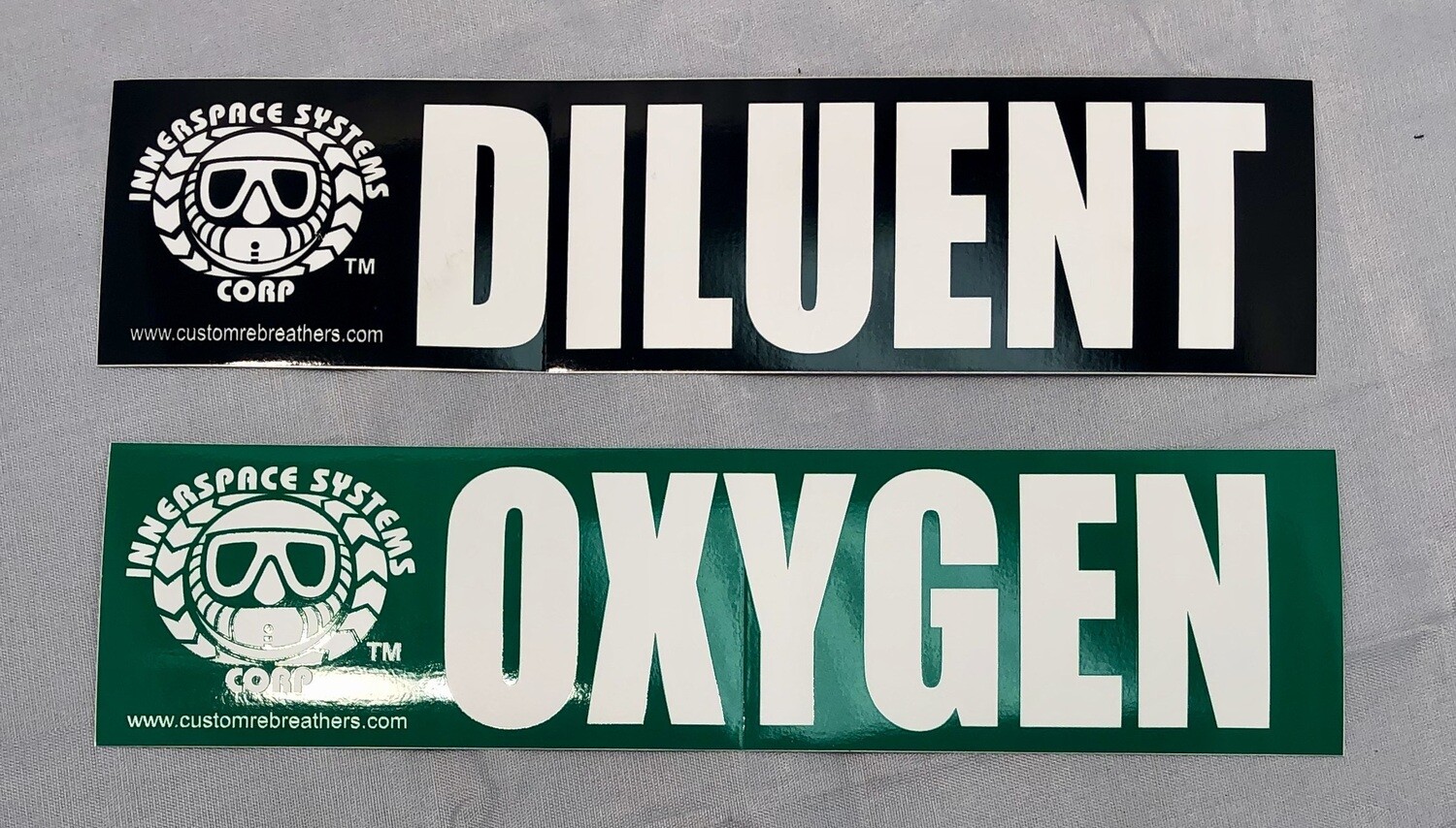 ISC Meg Oxygen/ Diluent Sticker Set