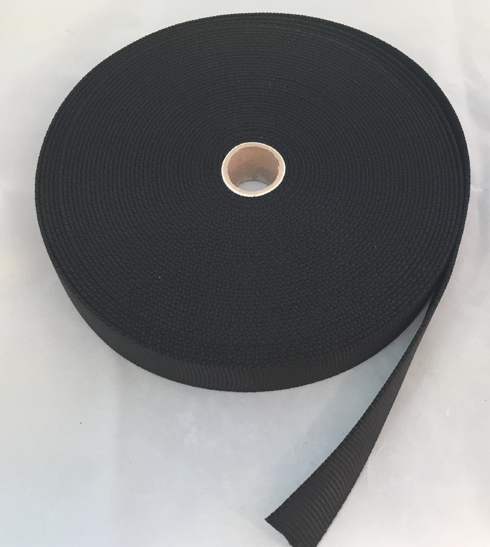 Tubular Webbing Black 1"