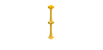 Base Mount Corner Stanchion | Roof Access Walkway Solutions