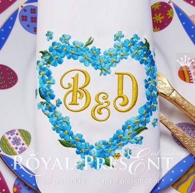Forget-me-nots embroidery designs | Royal Present Embroidery | machine ...