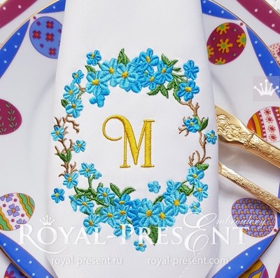 Forget-me-nots embroidery designs | Royal Present Embroidery | machine ...