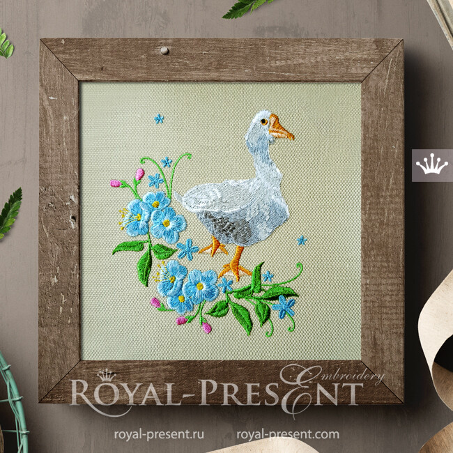 Rustic Goose Machine Embroidery Design - 2 sizes | Royal Present ...