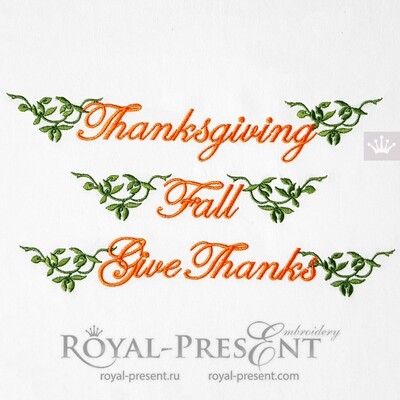 Happy Thanksgiving Embroidery Designs | Royal Present Embroidery ...