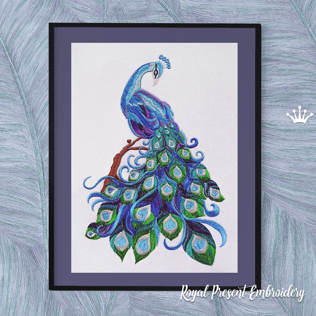 Machine Embroidery Design Luxurious peacock - 3 sizes | Royal Present ...