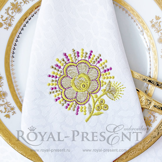 Free Machine Embroidery Design Amazing Gold Flower | Royal Present ...