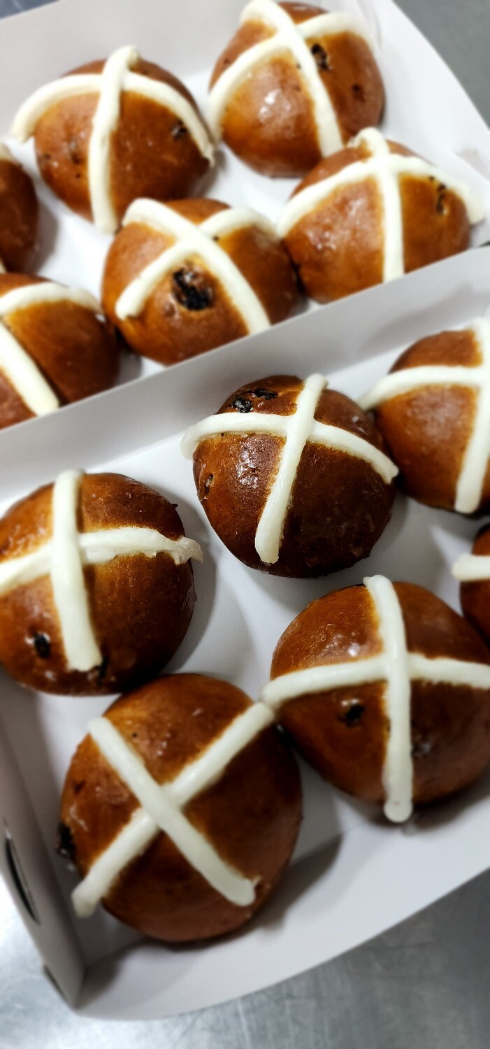 Easter Plain (Fruitless) Hot Cross Bun 4 pack