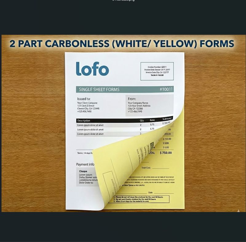 Same day carbonless form printing 24 hour NCR form printing Rush 2 part ...