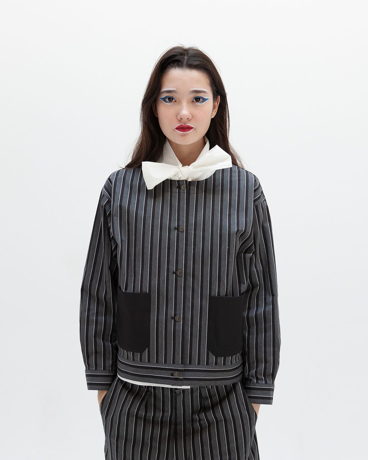 W'MENSWEAR MOHOM SHIRT IN GREY PINSTRIPE - Shop - W'menswear