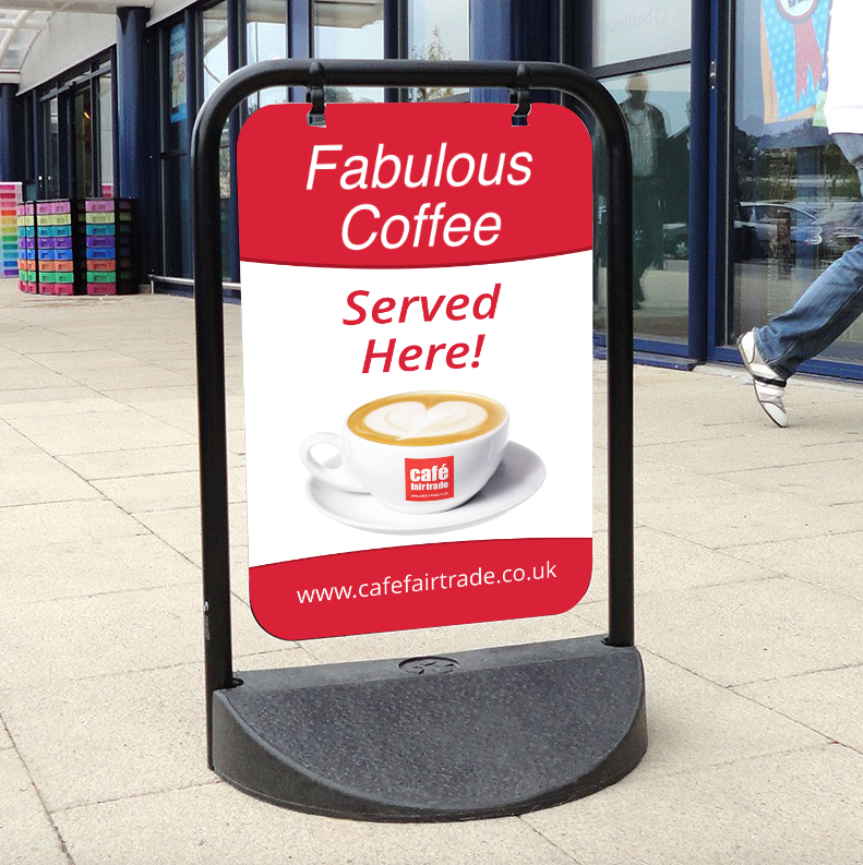 Cafe Fairtrade Coffee Pavement Advert Sign ⋆ Cafe Fair Trade Shop